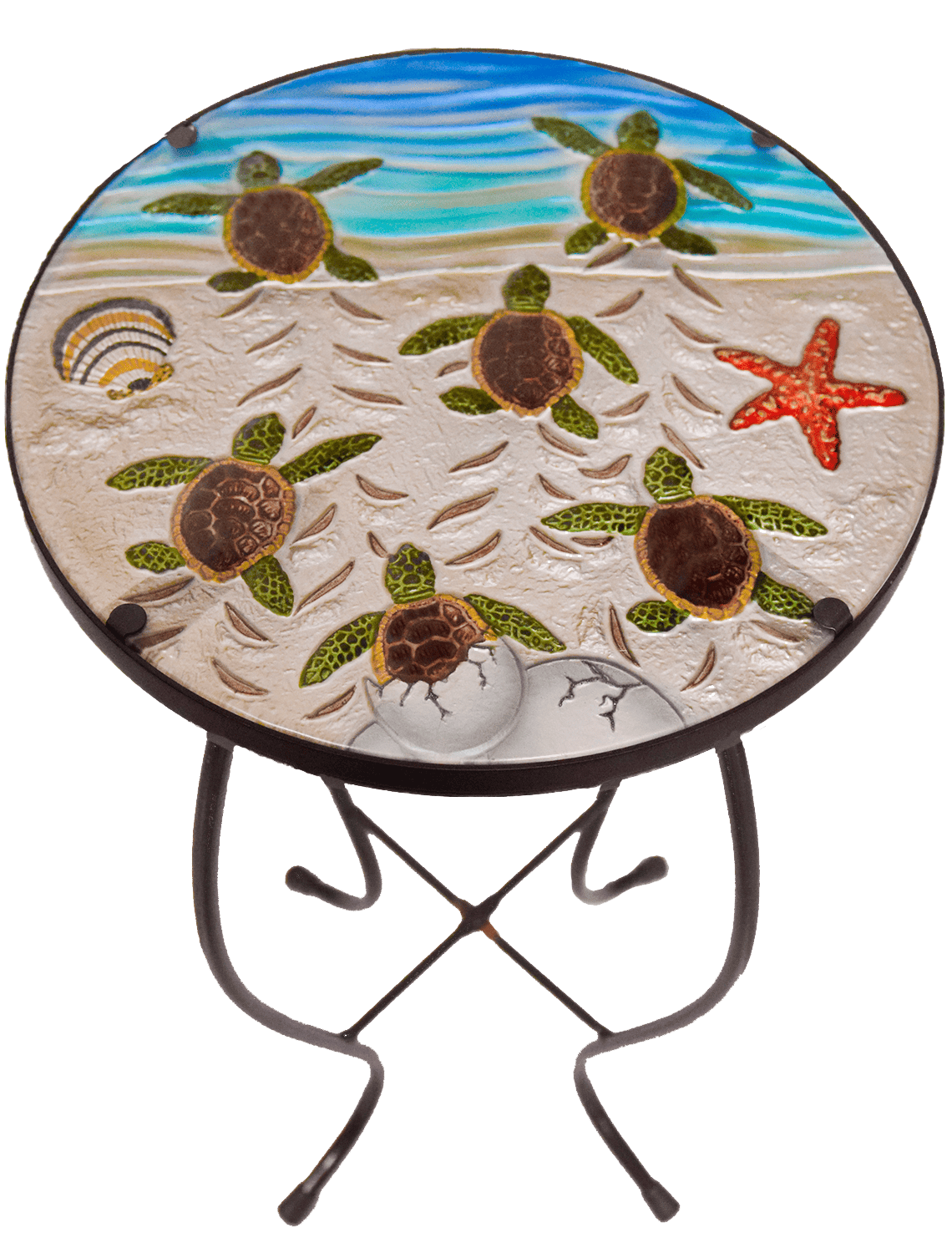 Best-Selling Turtle Hatchling Glass Side Table - 12" Diameter Top ...